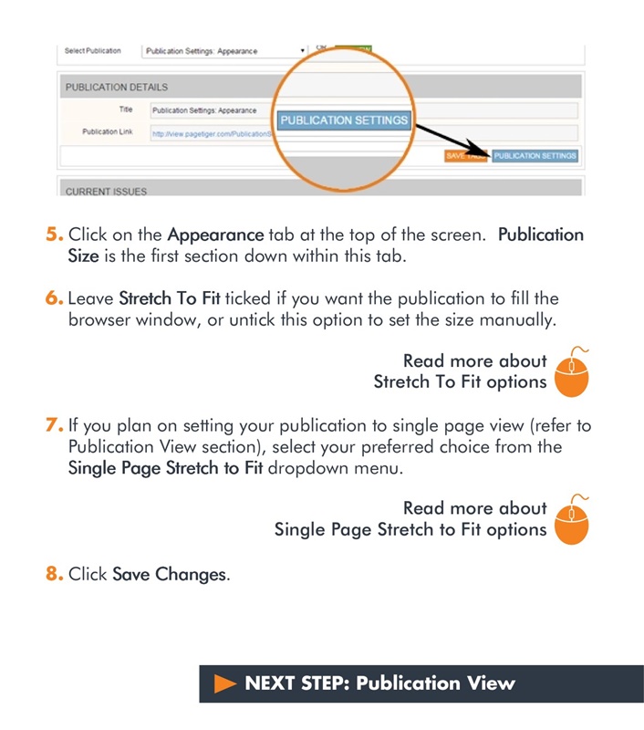 Publication Settings Appearance 1