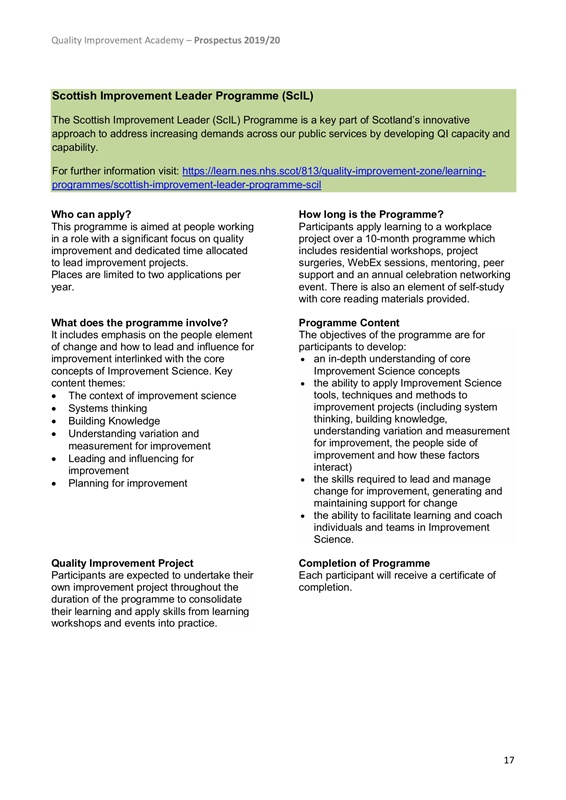 QIIC - Quality Improvement Academy - Prospectus