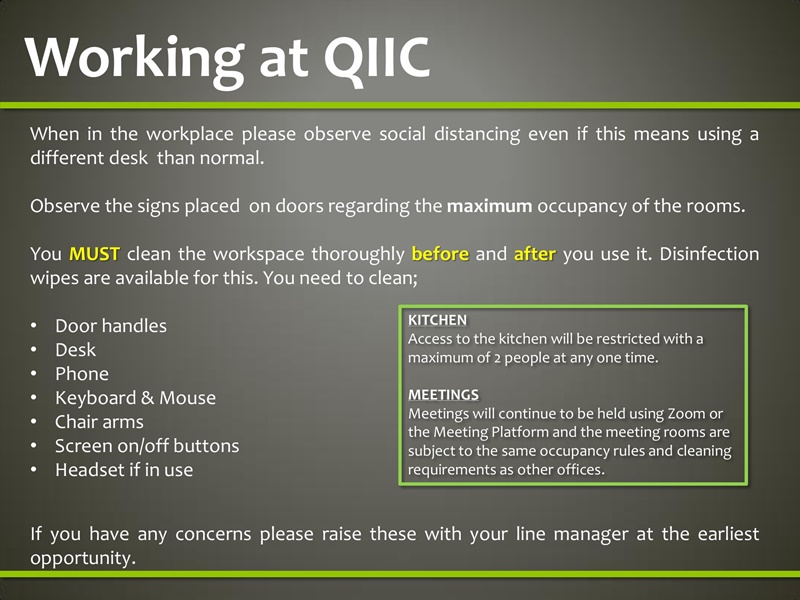 QIIC - Staying Safe at QIIC