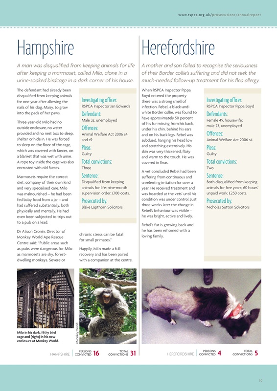 RSPCA Prosecution report 2014 - Issue 1