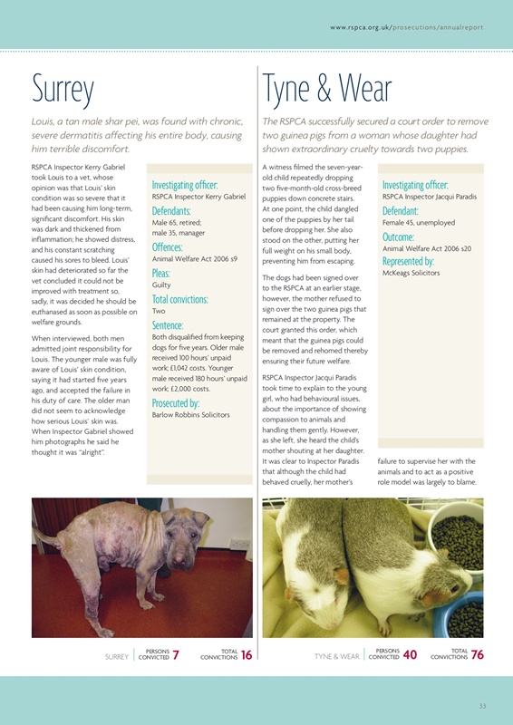 RSPCA Prosecution report 2014 - Issue 1