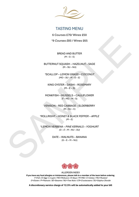 Brockencote Hall Hotel - Dinner Menu