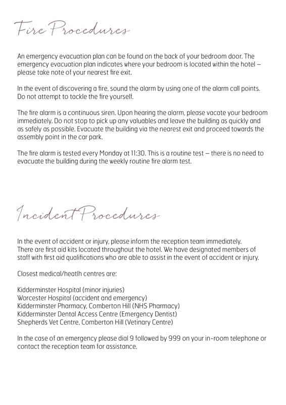 Brockencote Hall Hotel - Room Compendium