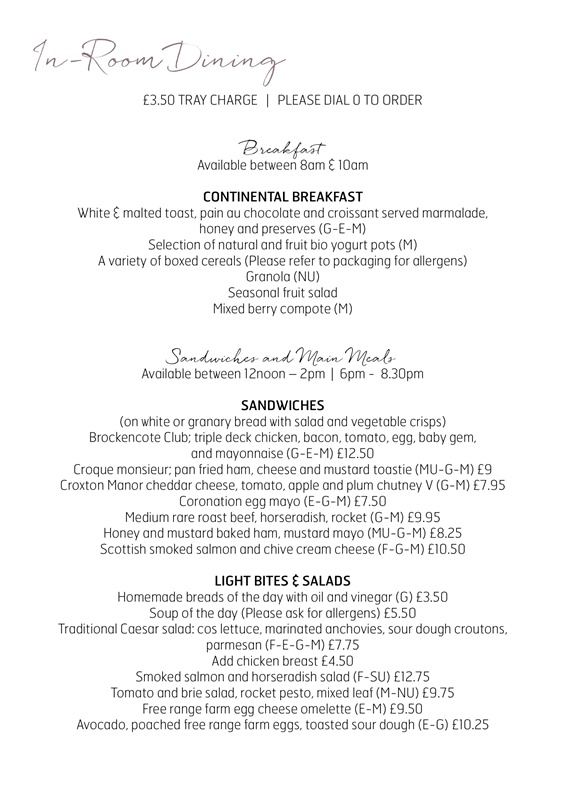 Brockencote Hall Hotel - Room Compendium