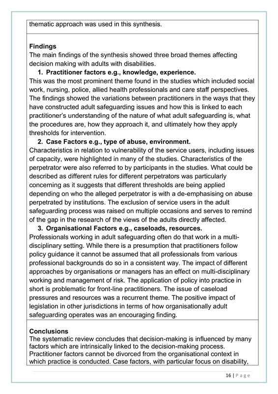 Systematic Narrative Reviews Abstracts 2021 - 1