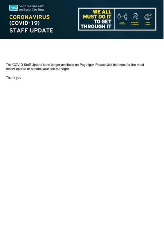 COVID-19: Daily Staff Update - 1