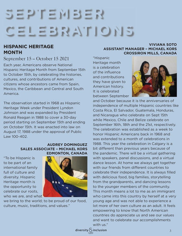 D&I Monthly Celebrations - September 2021