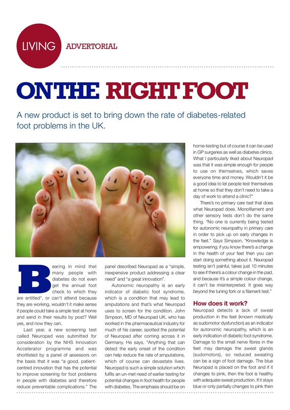Neuropad diabetes footcare