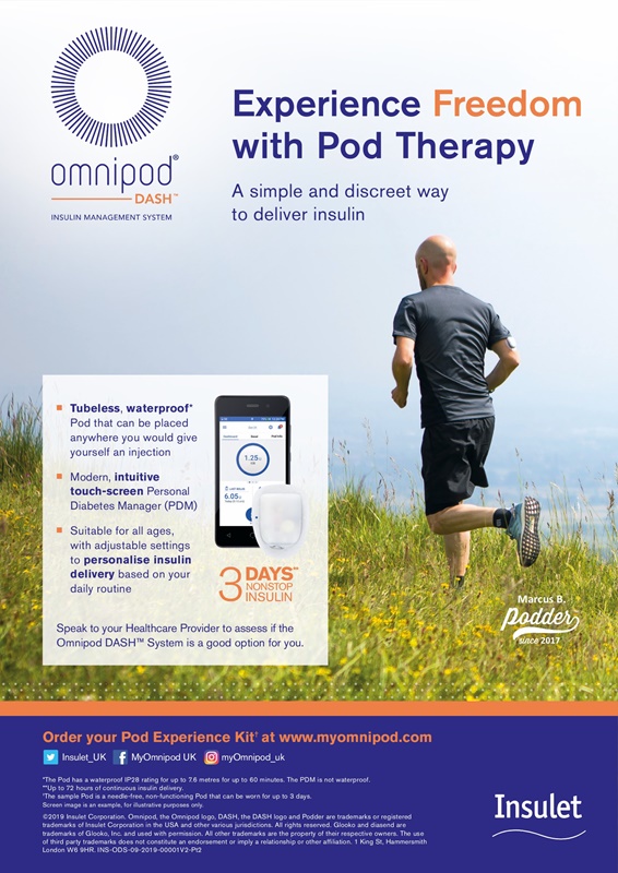 Insulet Omnipod DASH insulin pump with insulin pods, podders, Omnipod ...