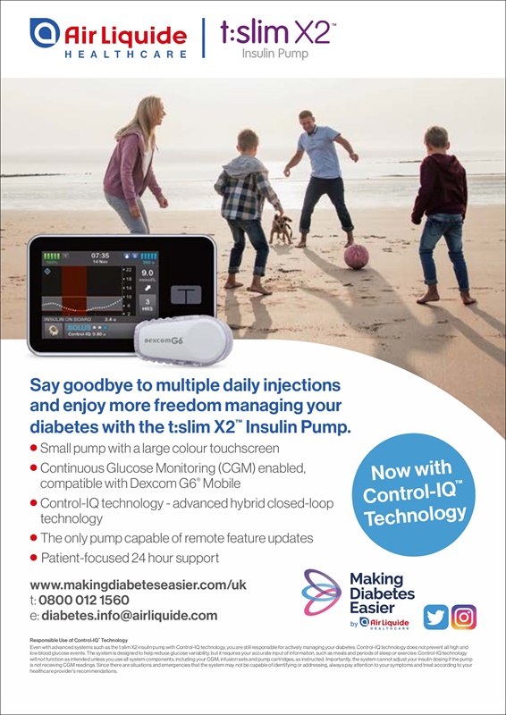 Air Liquide Healthcare UK, Tandem t:slim insulin pump with Control IQ