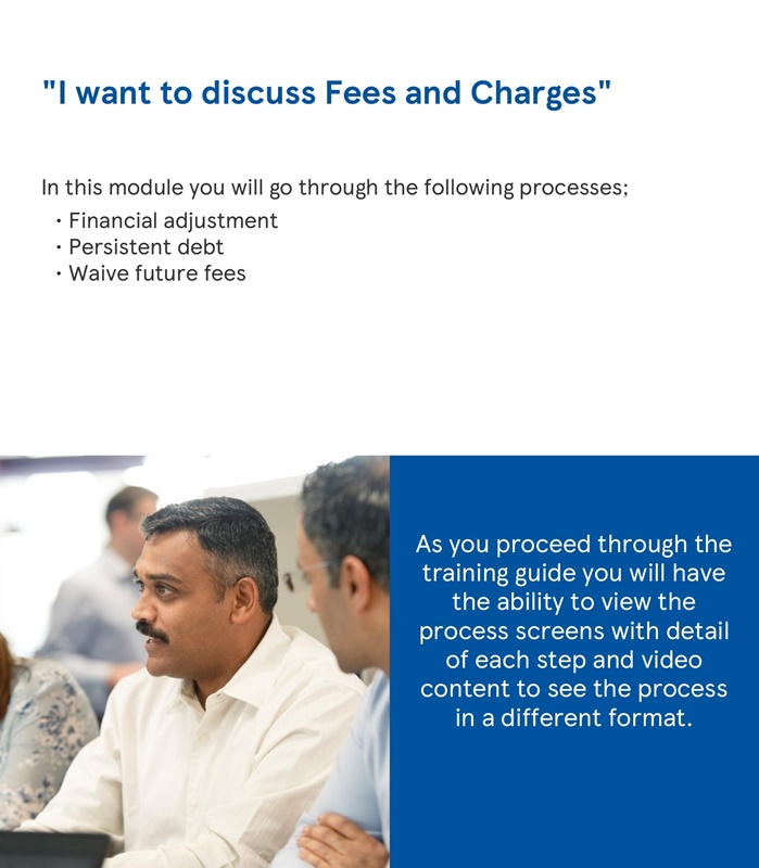 I want to discuss fees and charges - Module7