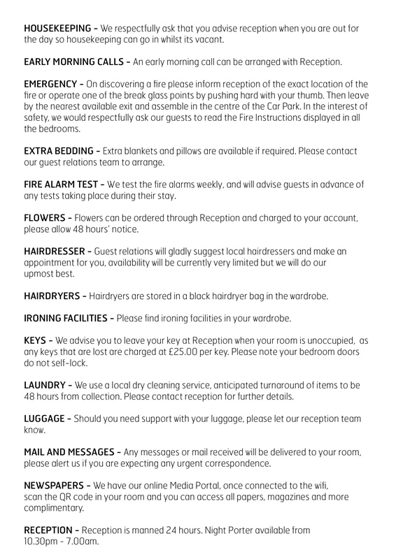 Mallory Court Hotel - Room Compendium