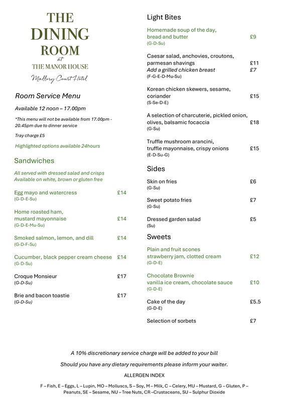 Mallory Court Hotel - Room Compendium