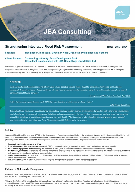 Strengthening Integrated Flood Risk Management- Asian Development Bank - 1 Strengthening Integrated Flood Risk Management- Asian Development Bank - 1