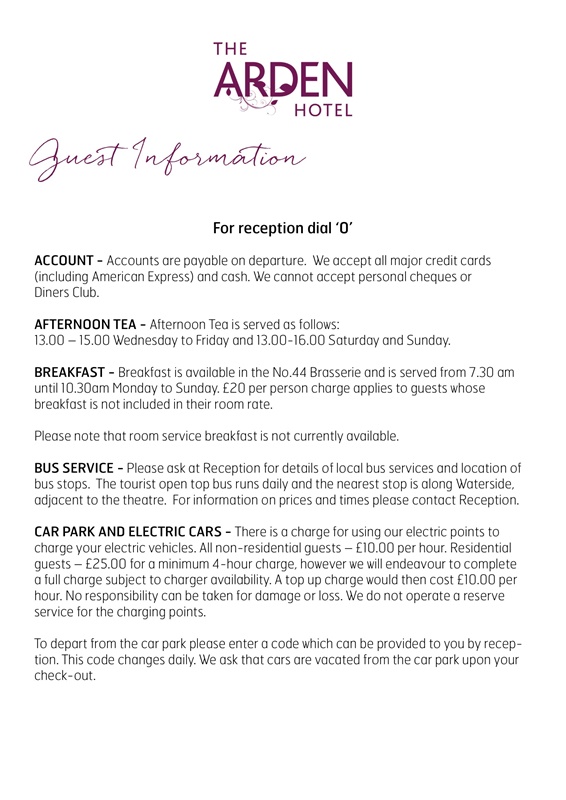 The Arden Hotel - Room Compendium