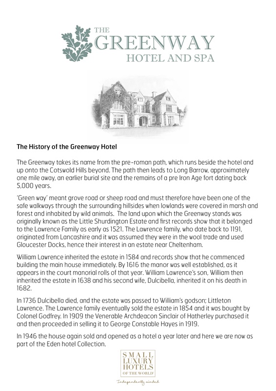 The Greenway Hotel - Room Compendium