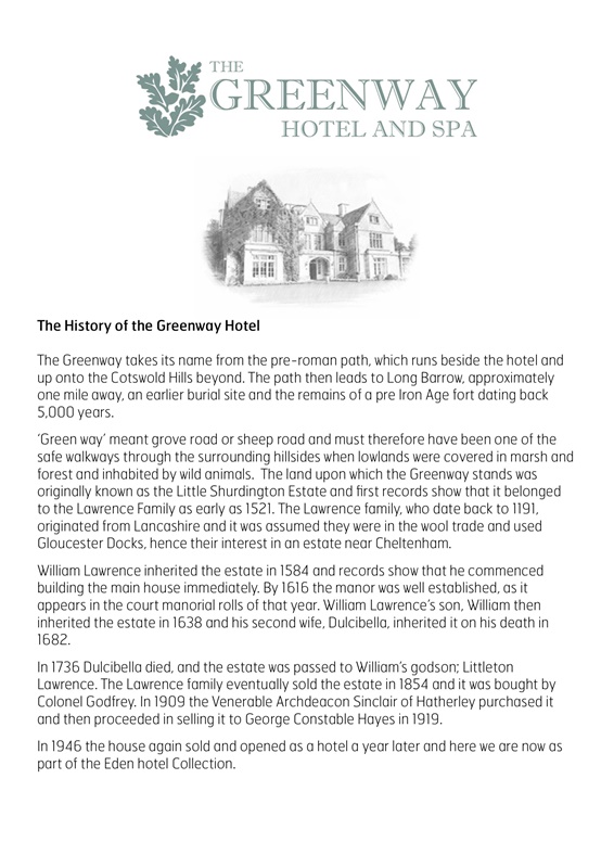 The Greenway Hotel - Room Compendium